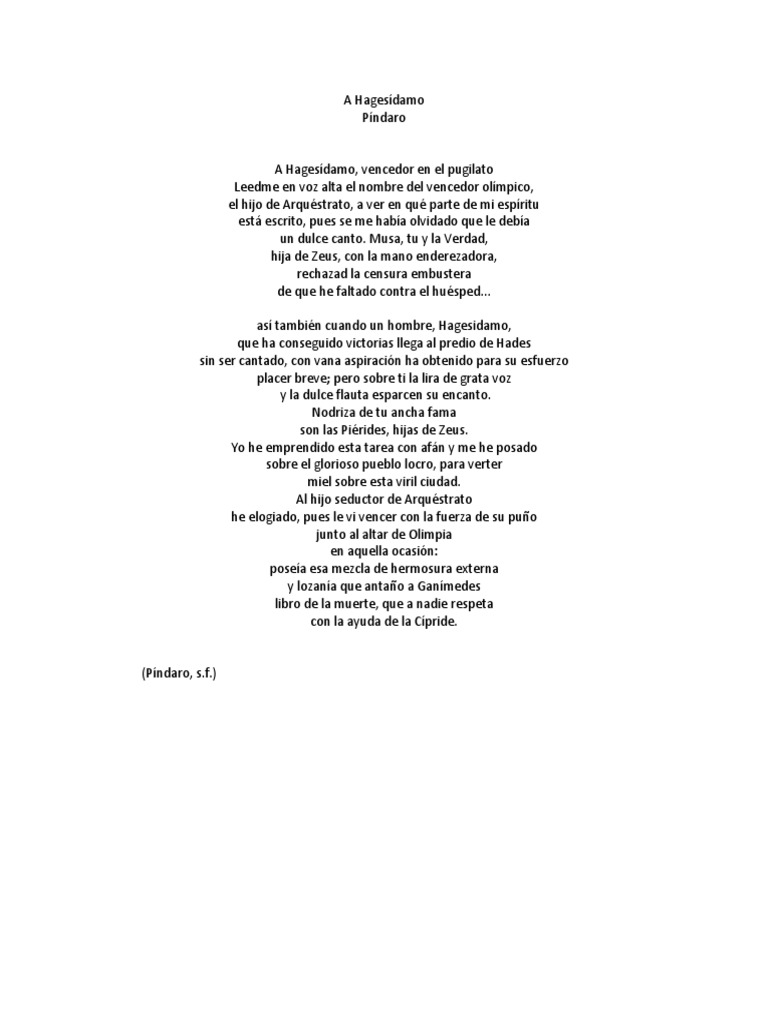 Tema 3 - Pindaro Poemas | PDF