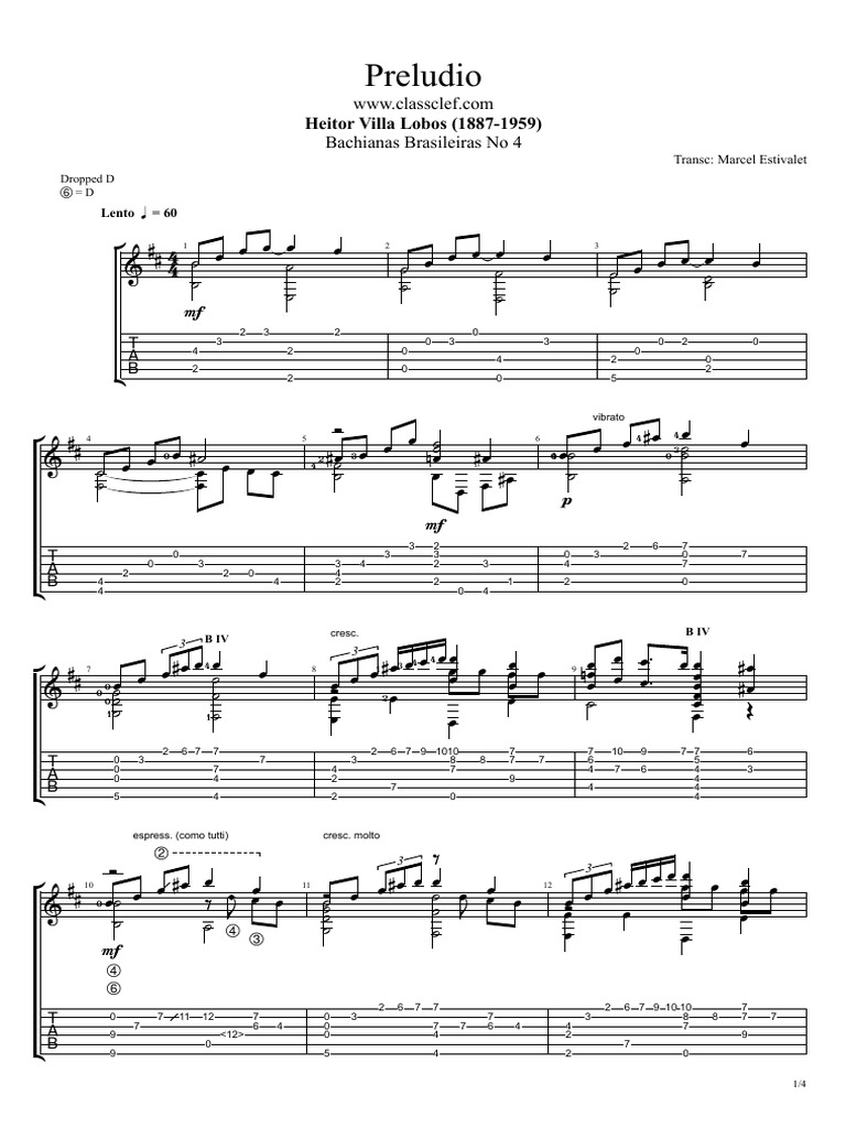 Preludio from Bachianas Brasileiras No 4 | PDF | Classical Music ...