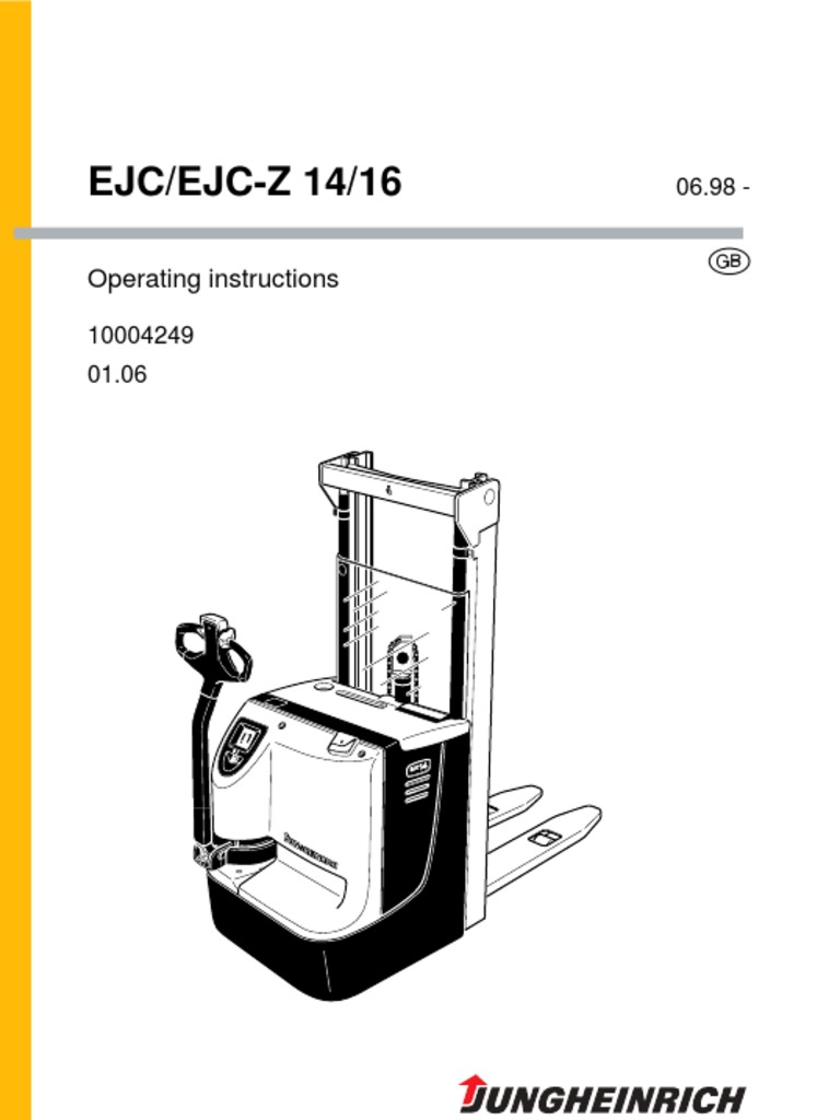 Jungheinrich EJC EJC-Z 214 16 Operator Manual | PDF | Rechargeable ...