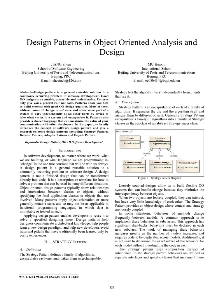 Design Patterns In Object Oriented Analysis And Design B Description Pdf Class Computer