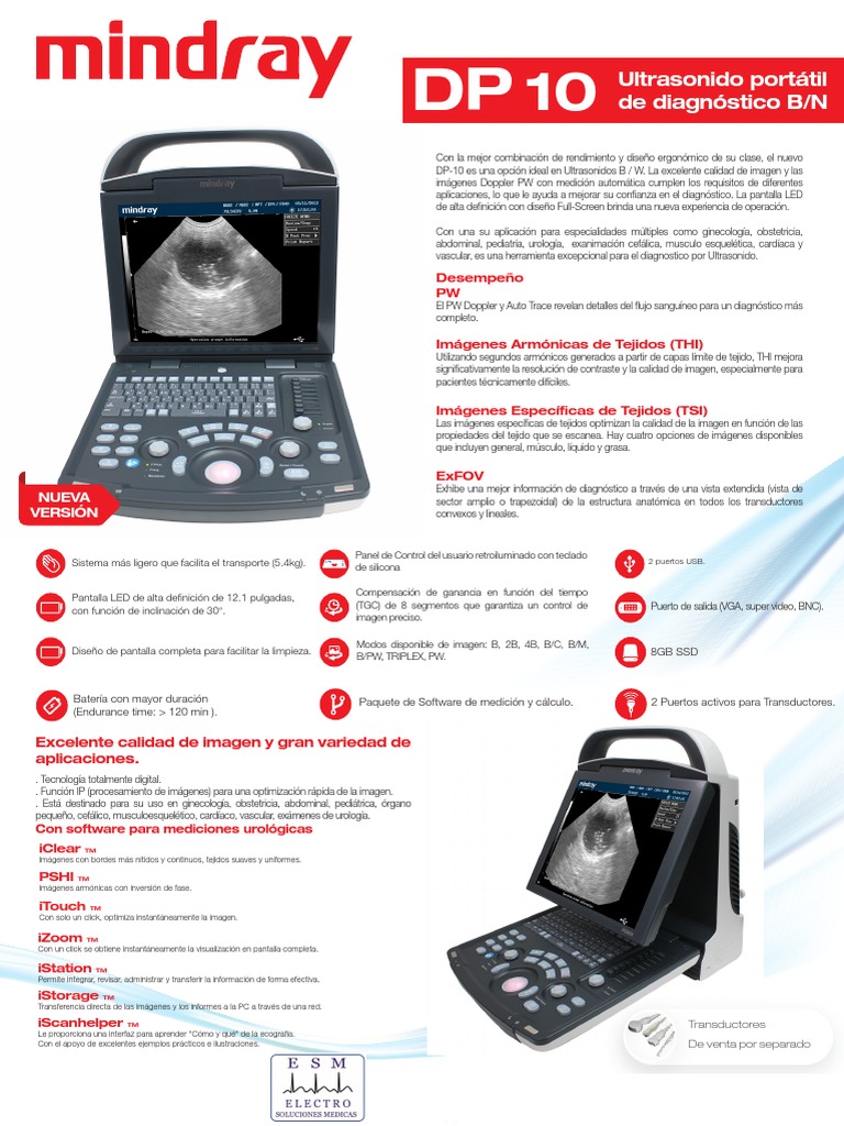 Ficha Tecnica DP10 | PDF | Ultrasonido | Ultrasonido médico