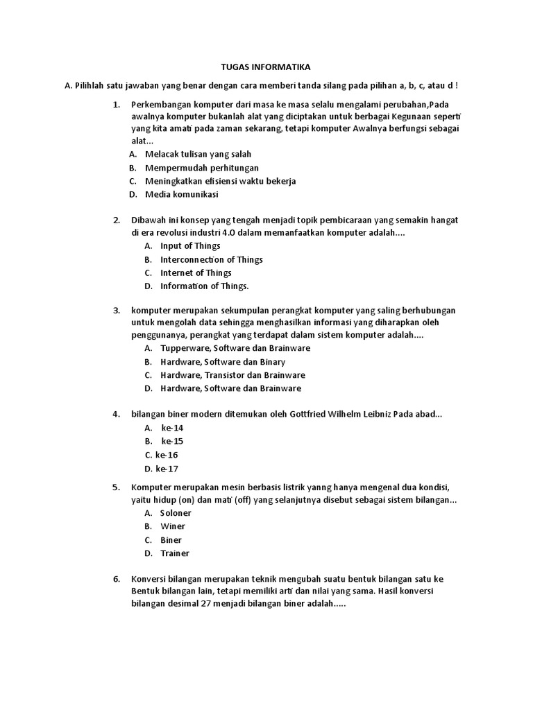 TUGAS INFORMATIKA Teknik Komputer | PDF