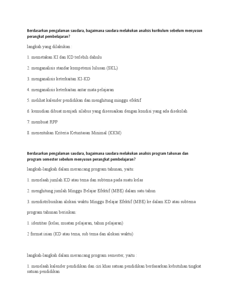 Analisis Kurikulum Dan Prota Promes | PDF