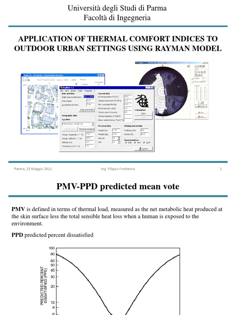Thermal Comfort in Urban Settings | PDF | Branches Of Thermodynamics ...