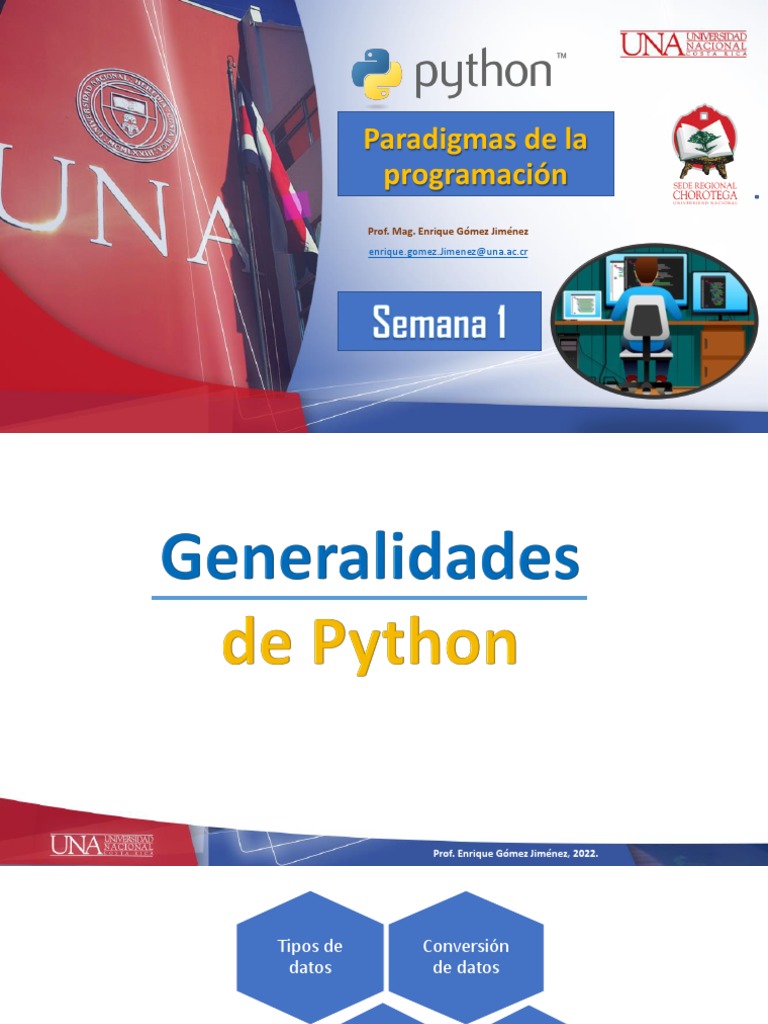 Semana 2 (Taller Sintaxis Python) | PDF | Tipo de datos | Python ... Semana 2 (Taller Sintaxis Python) | PDF | Tipo de datos | Python ...