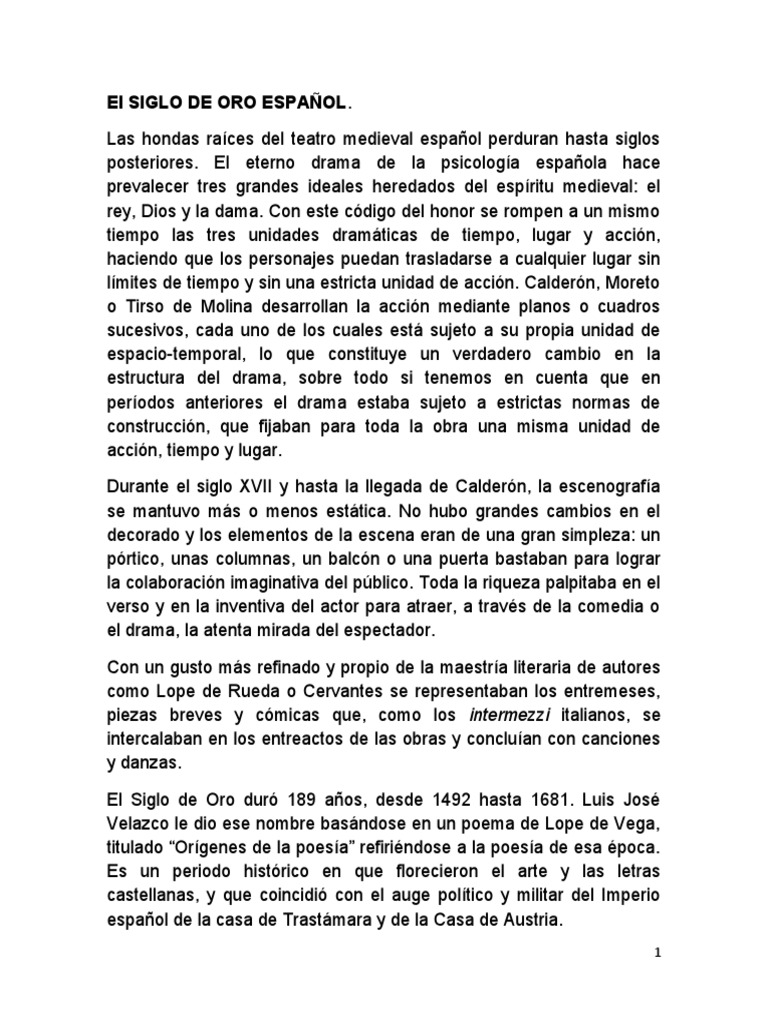El SIGLO DE ORO ESPAÑOL | PDF | Renacimiento | Miguel De Cervantes
