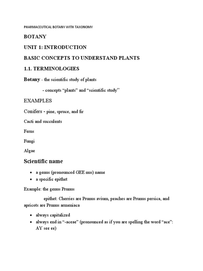 Pharmaceutical Botany With Taxonomy | PDF | Hypothesis | Scientific Method