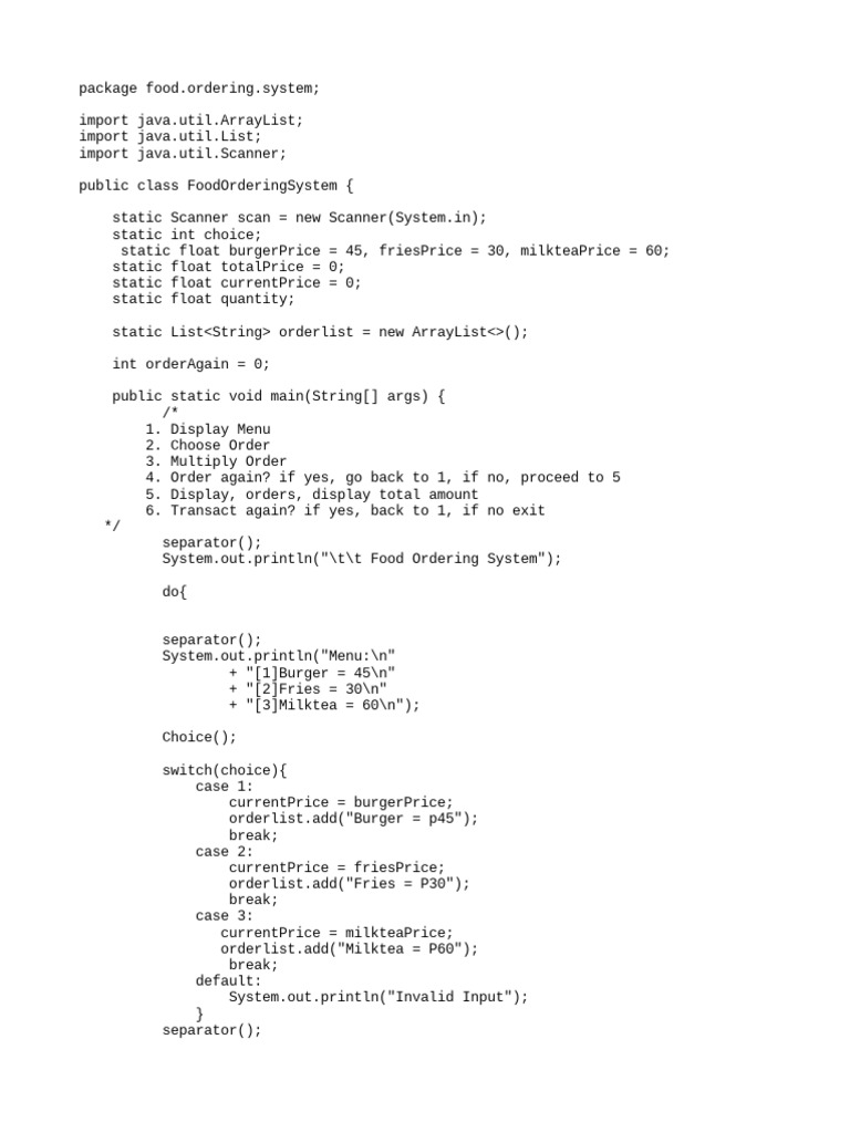Ordering System | PDF | Computer Programming | Software Engineering