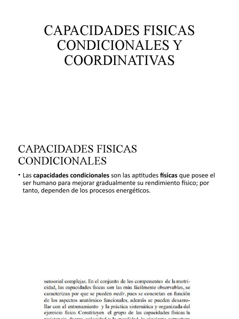 Capacidades Fisicas Condicionales y Coordinativas | PDF | Músculo ...