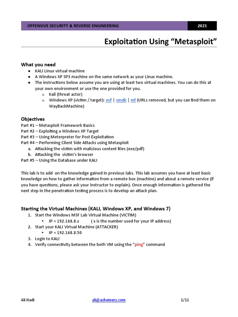 Lab 19 Metasploit | PDF | Information Technology | Computing