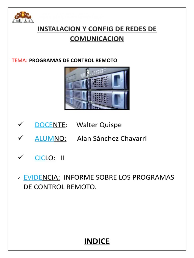 Informe de Programas de Control Remoto | PDF | Red de computadoras | Protocolos de internet