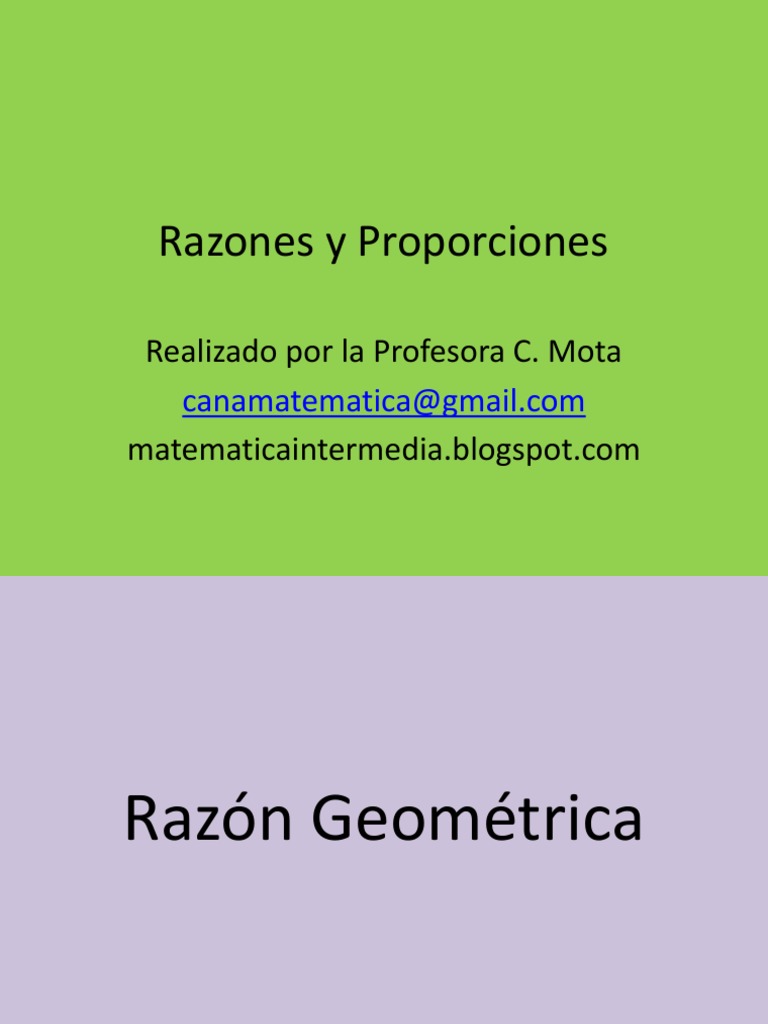 Razon y Proporcion Geometrica | PDF | Multiplicación | Matemáticas