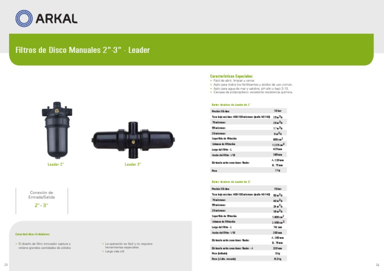 Arkal 2 Leader - Esp | PDF | Filtración | Química