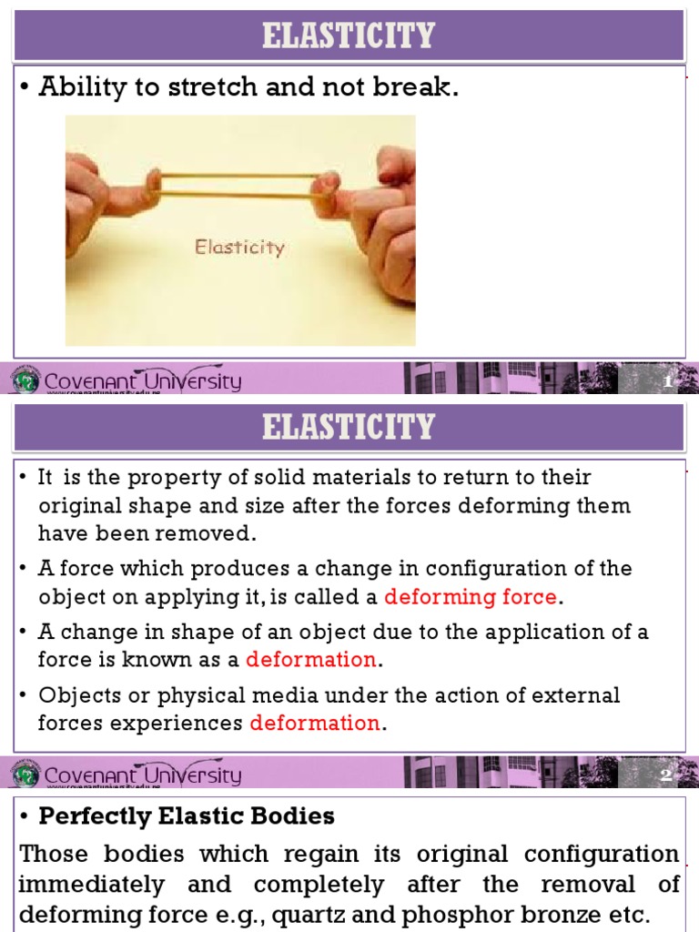 Elasticity Pdf Elasticity Physics Deformation Engineering