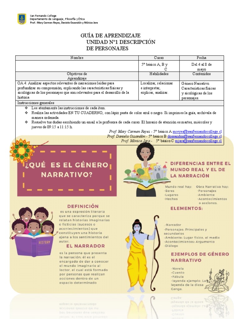 GUÍA Características de Los Personajes | PDF