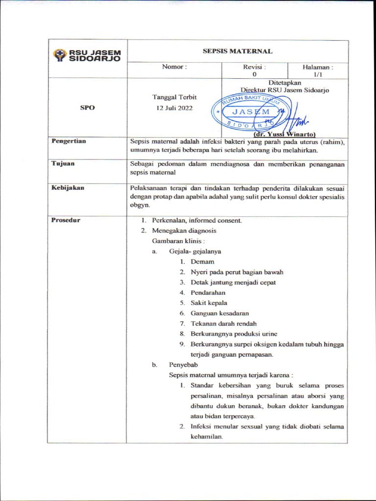 Spo-Sepsis Maternal | PDF