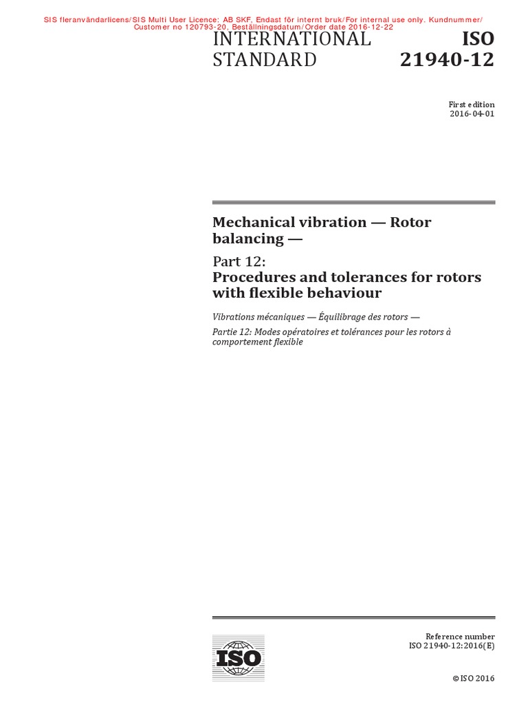 Iso 21940-12 - 2016 | PDF | International Organization For ...