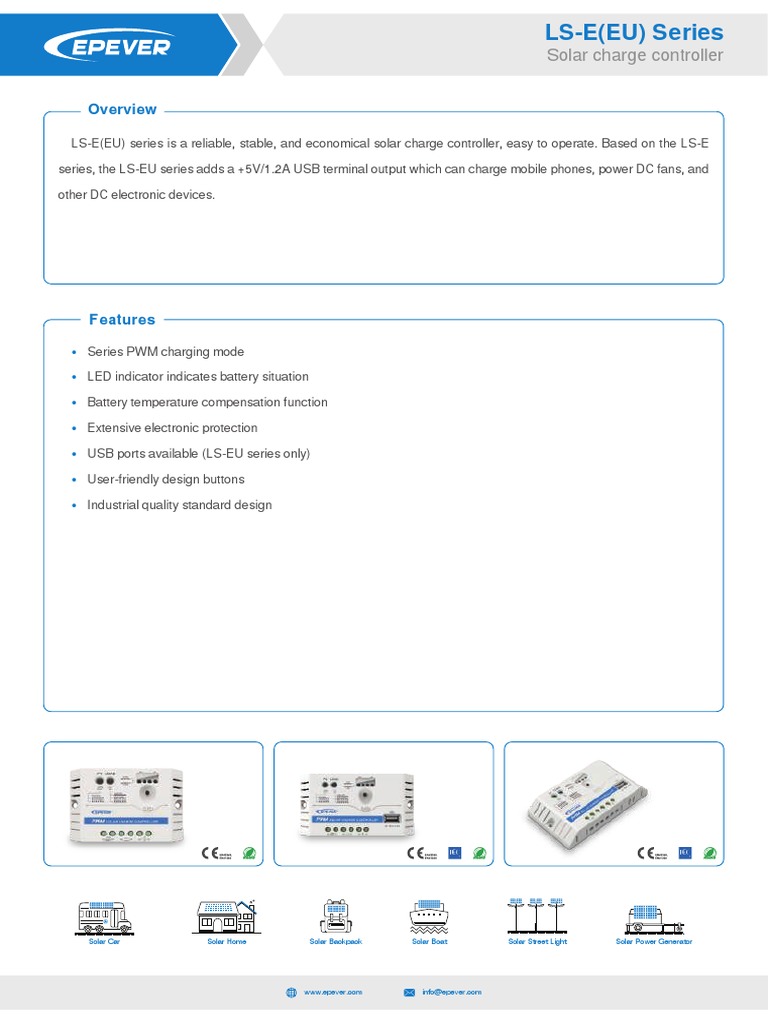 EPEVER Datasheet - LS EEU | PDF | Physical Quantities | Electronic Engineering
