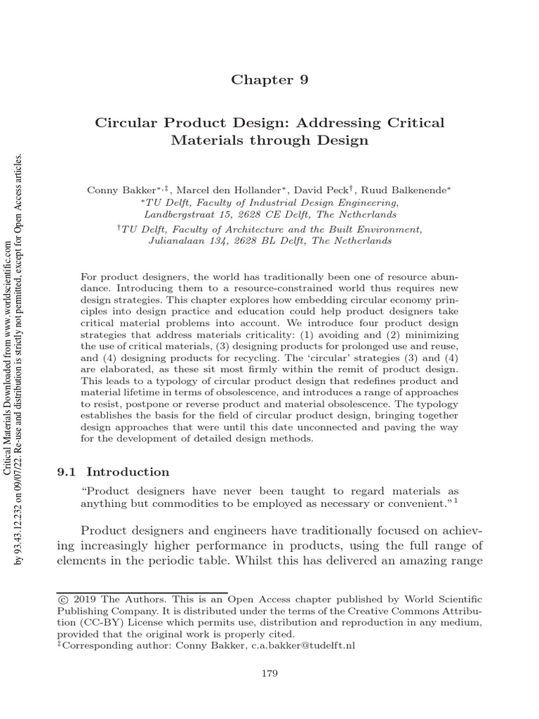 Circular Product Design - Addressing Critical Materials Through Design | PDF | Recycling | Reuse