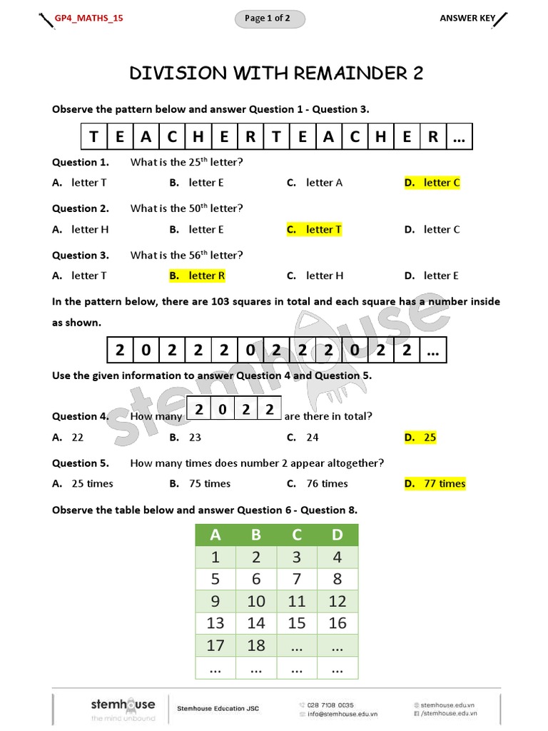 2223 GP4 Maths 15 Homework Key Done | PDF