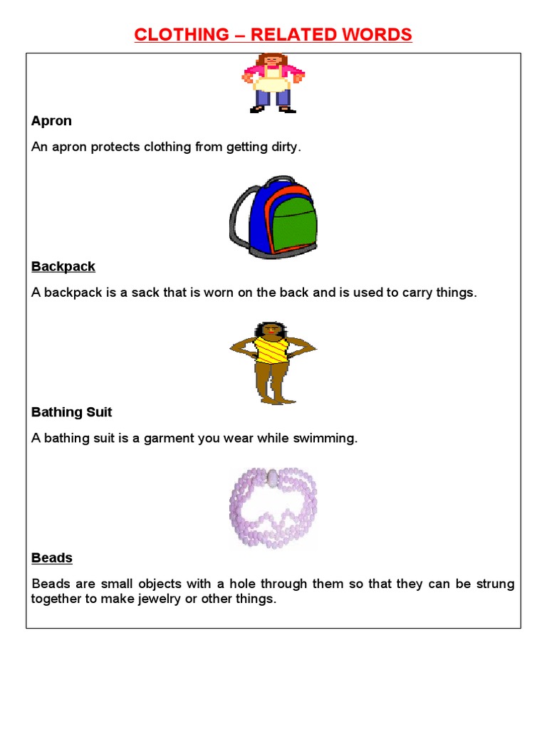 A Comprehensive Glossary of Clothing and Fabric-Related Terms | PDF ...