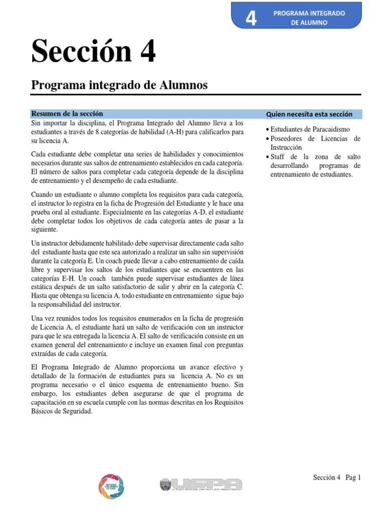 SIM SDC SECCION 4 2019 v6 | PDF | Paracaidismo | Paracaídas