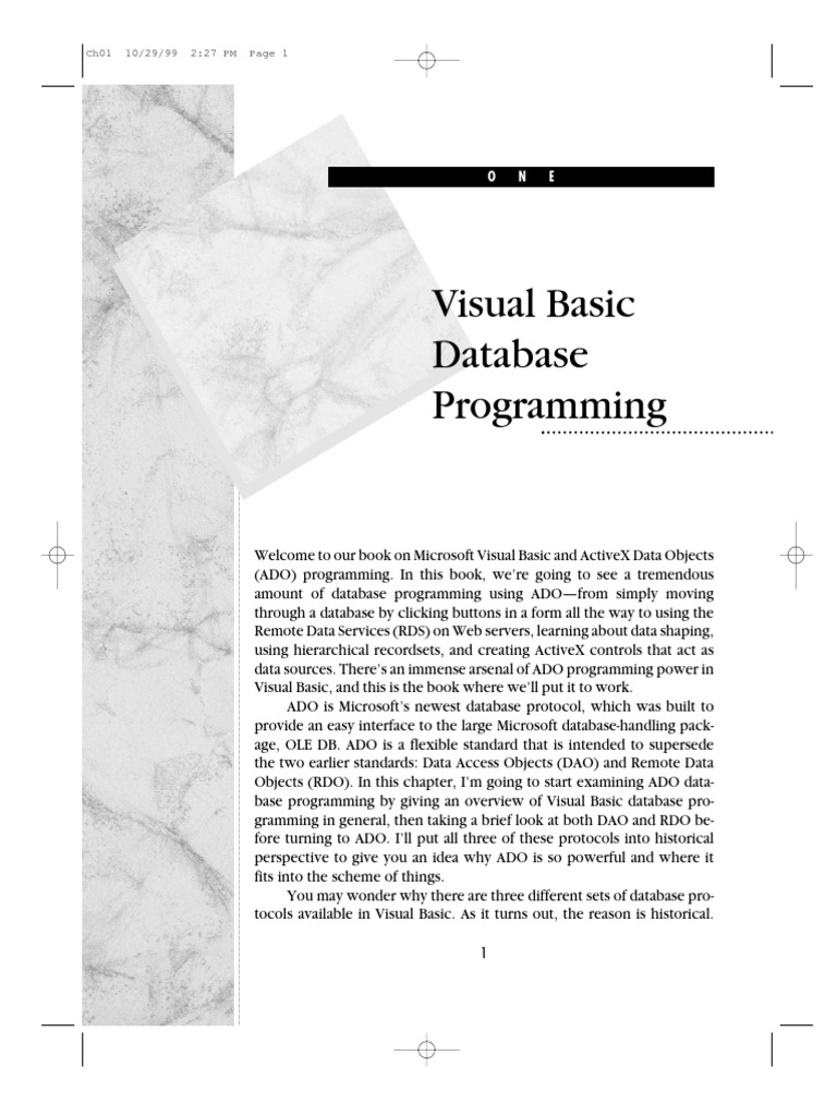 Visual Basic Database Programming | PDF | Databases | Active X Data Objects Visual Basic Database Programming | PDF | Databases | Active X Data Objects