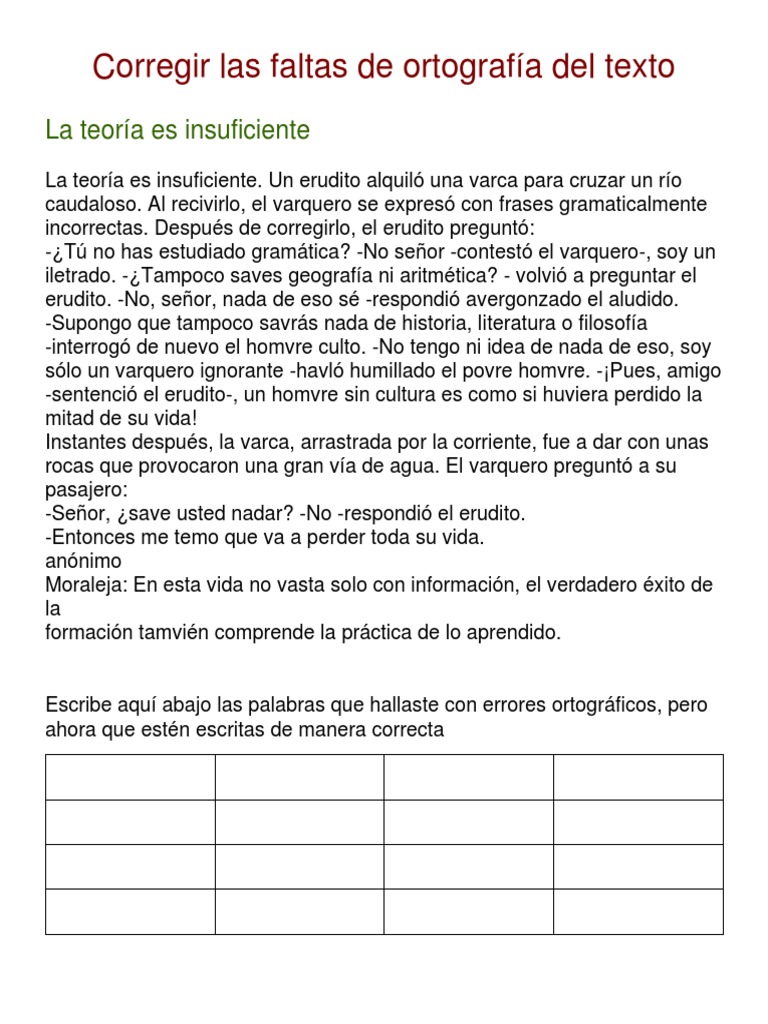 Corregir Las Faltas de Ortografía Del Texto | PDF | Poesía | Clásicos