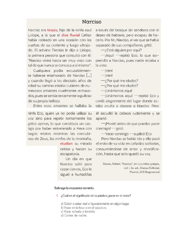 Cuento Narciso | PDF