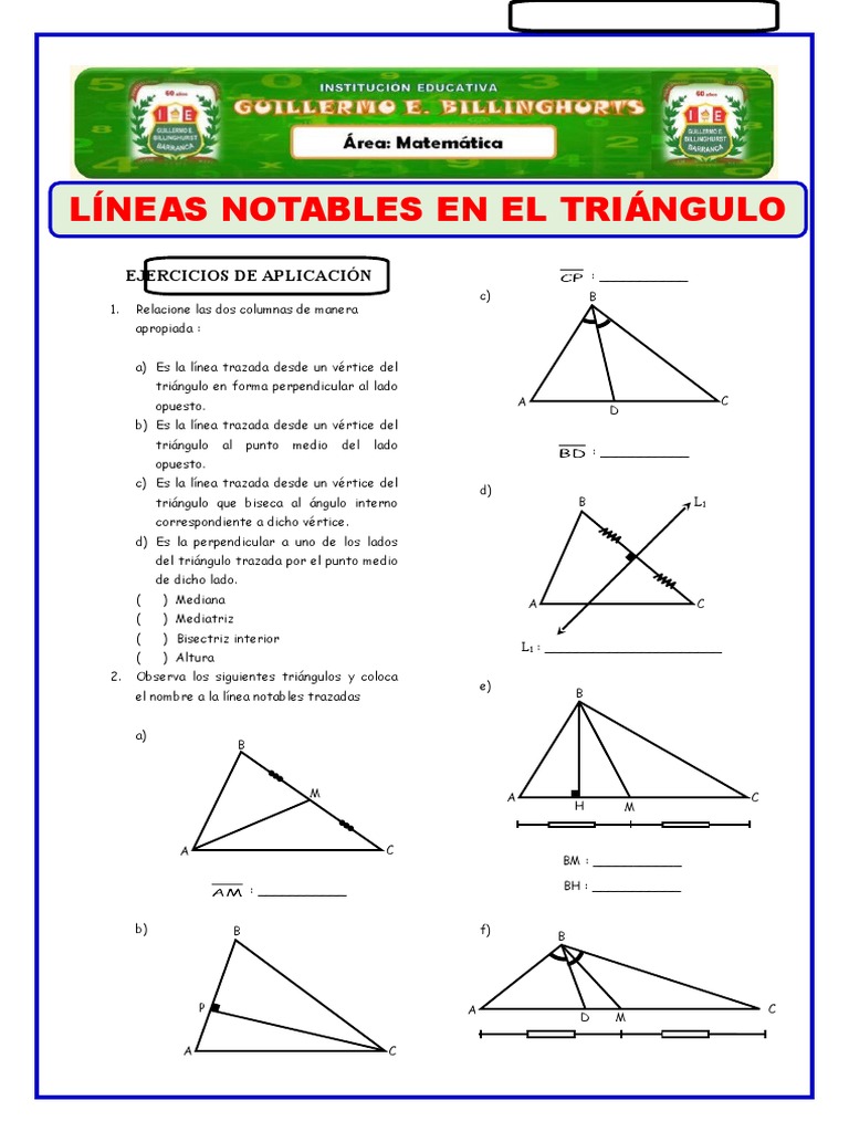 Propiedades y Ejercicios de Líneas Notables | PDF