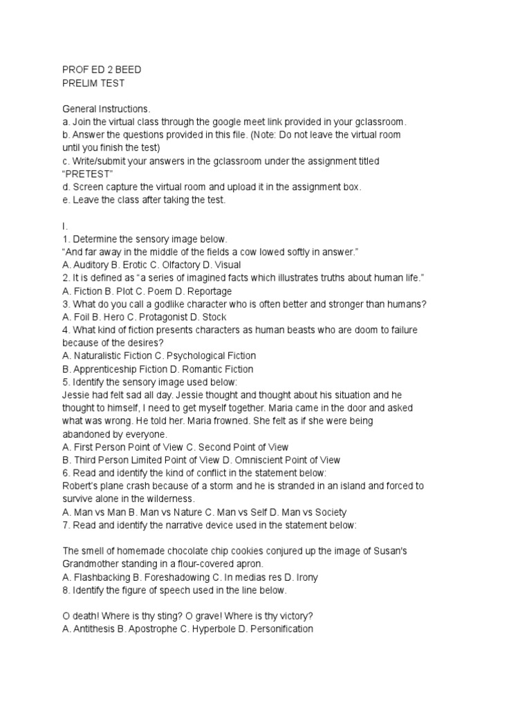 Prof Ed 2 Beed Prelim Test | PDF | Mary, Mother Of Jesus | God