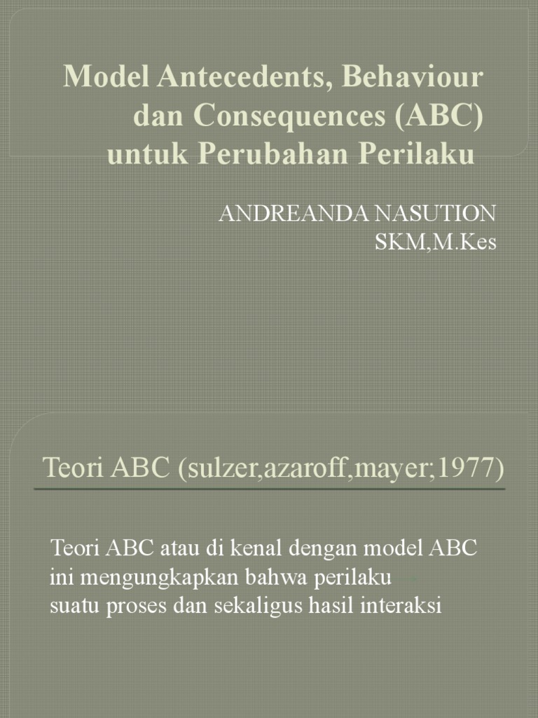 Model ABC untuk Perubahan Perilaku | PDF
