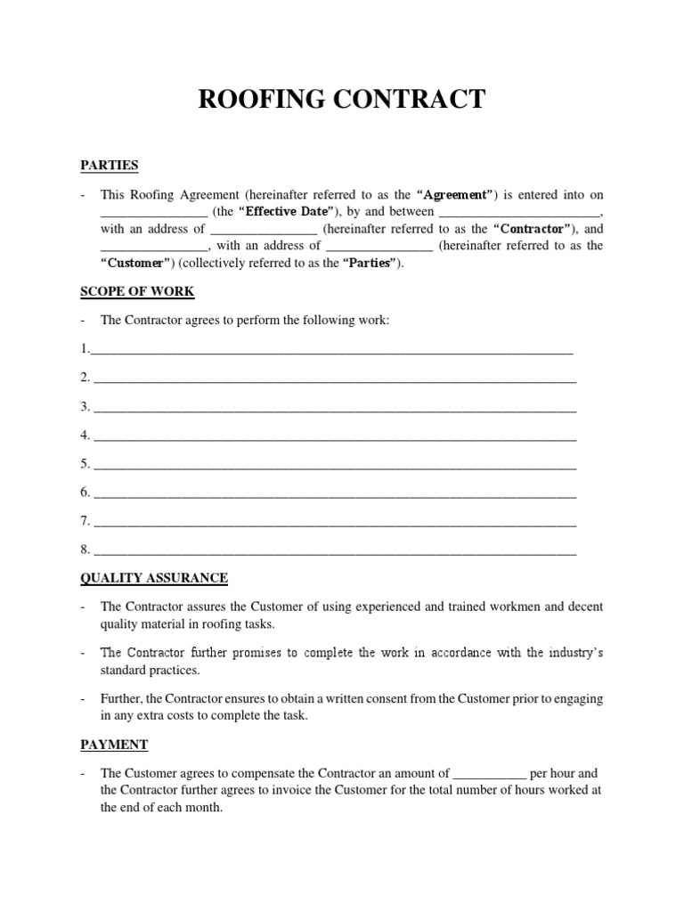 Roofing Contract Template Signaturely | Download Free PDF | Legal ...
