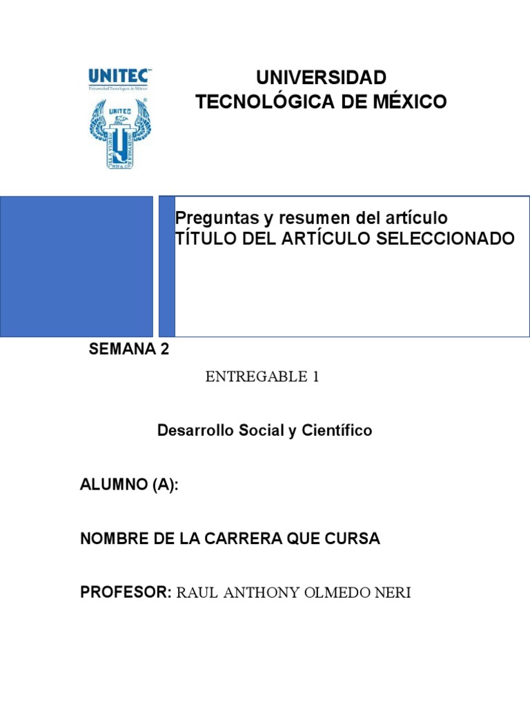 Ejemplo de Como Entregar El Entregable y La Caratula Del Mismo. | PDF