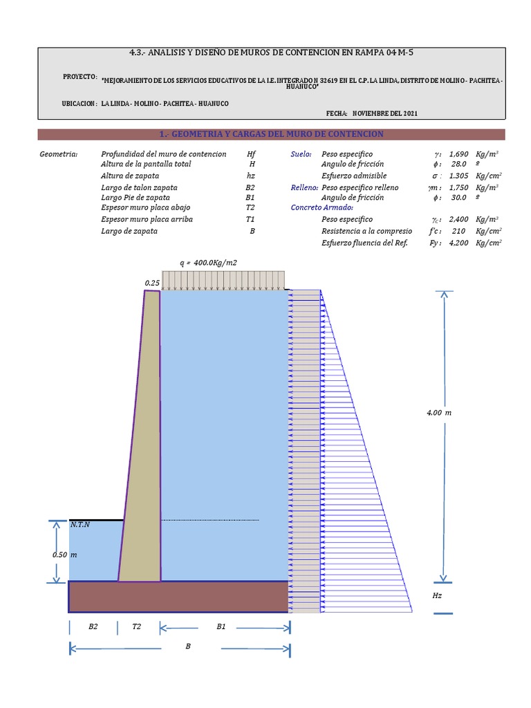 4.3. - Diseño de Muro M-5 (R 04) | PDF | Sectores Economicos | Elementos arquitectónicos