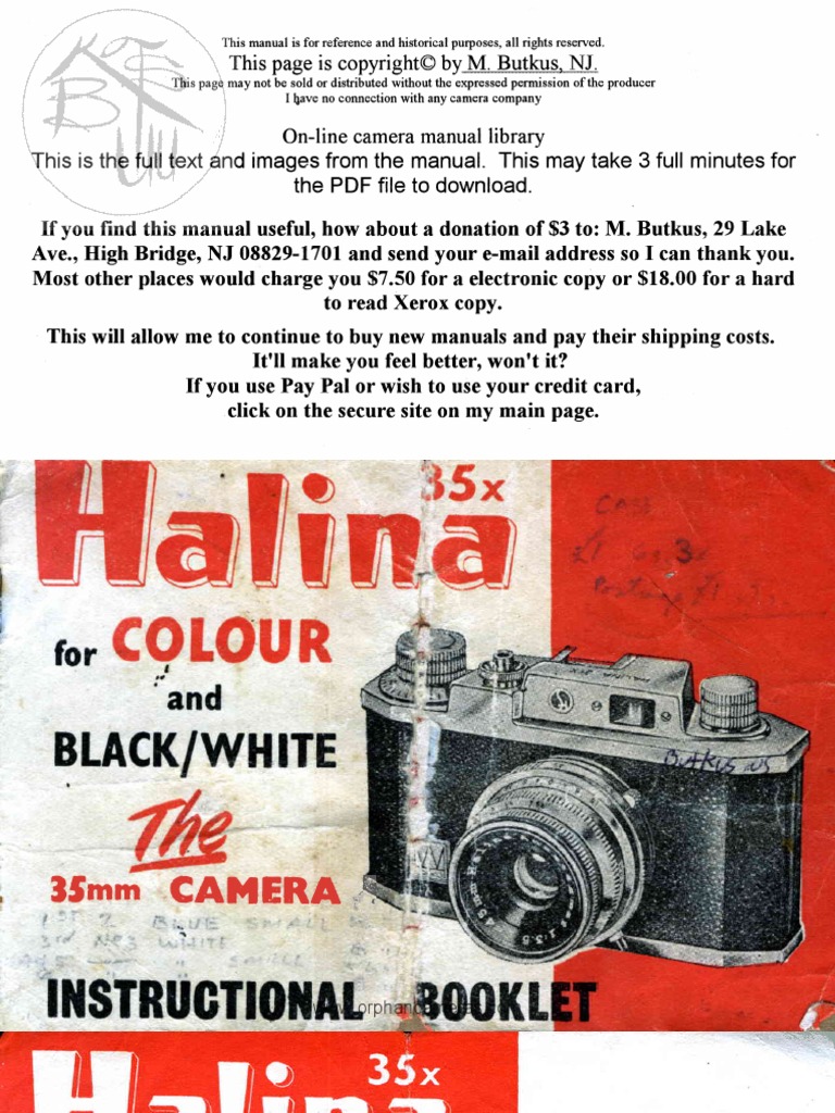 Halina 35x | PDF | Camera | Exposure (Photography)