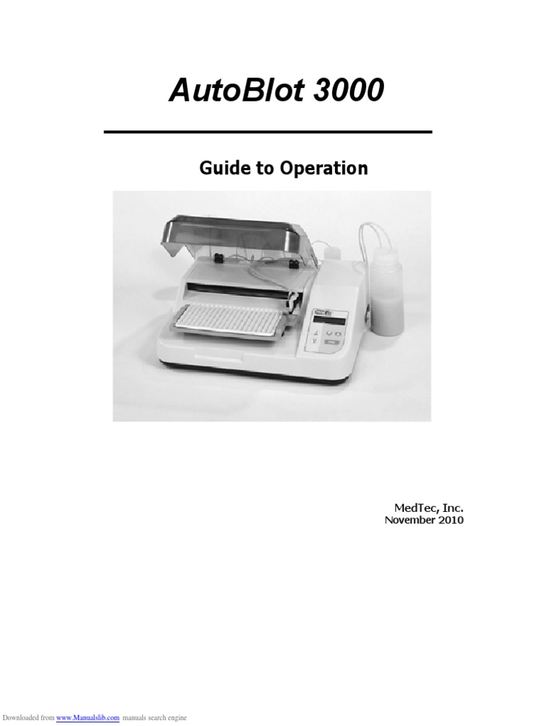 Autoblot 3000 | PDF | Power Supply | Pump