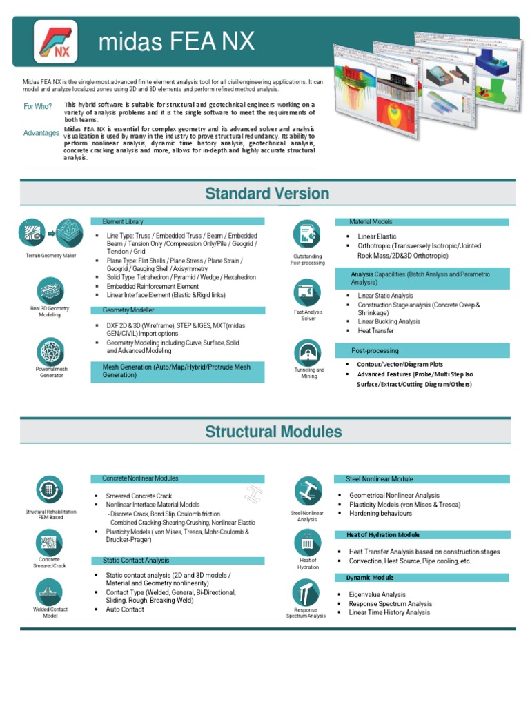 Technical Features - Midas FEA-NX-1 | PDF | Deformation (Engineering ...