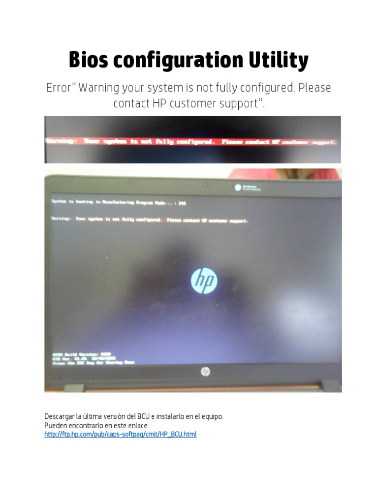 Bios Configuration Utility | PDF