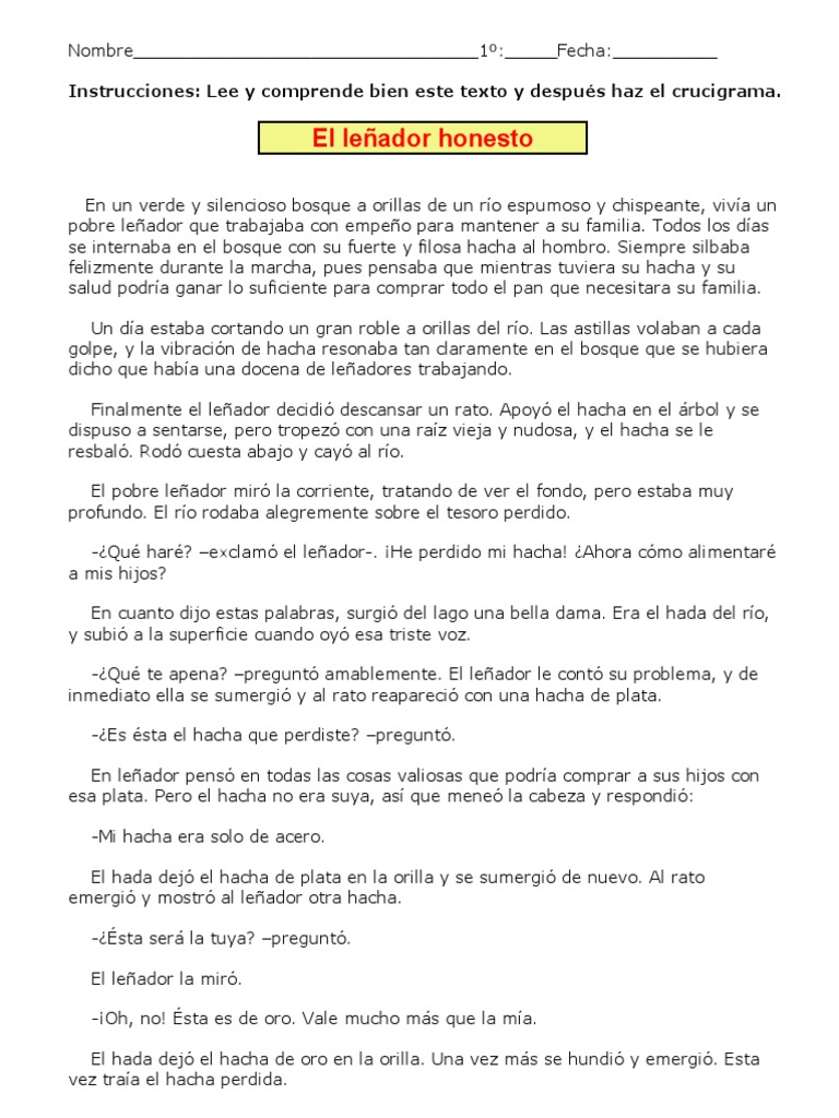 Lectura El Leñador Honesto | PDF