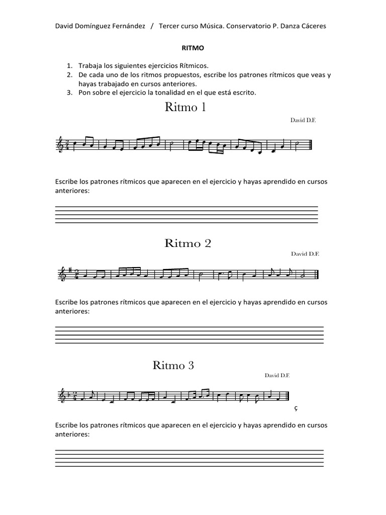 Ejercicios de Ritmo | PDF | Ritmo | Las artes escénicas