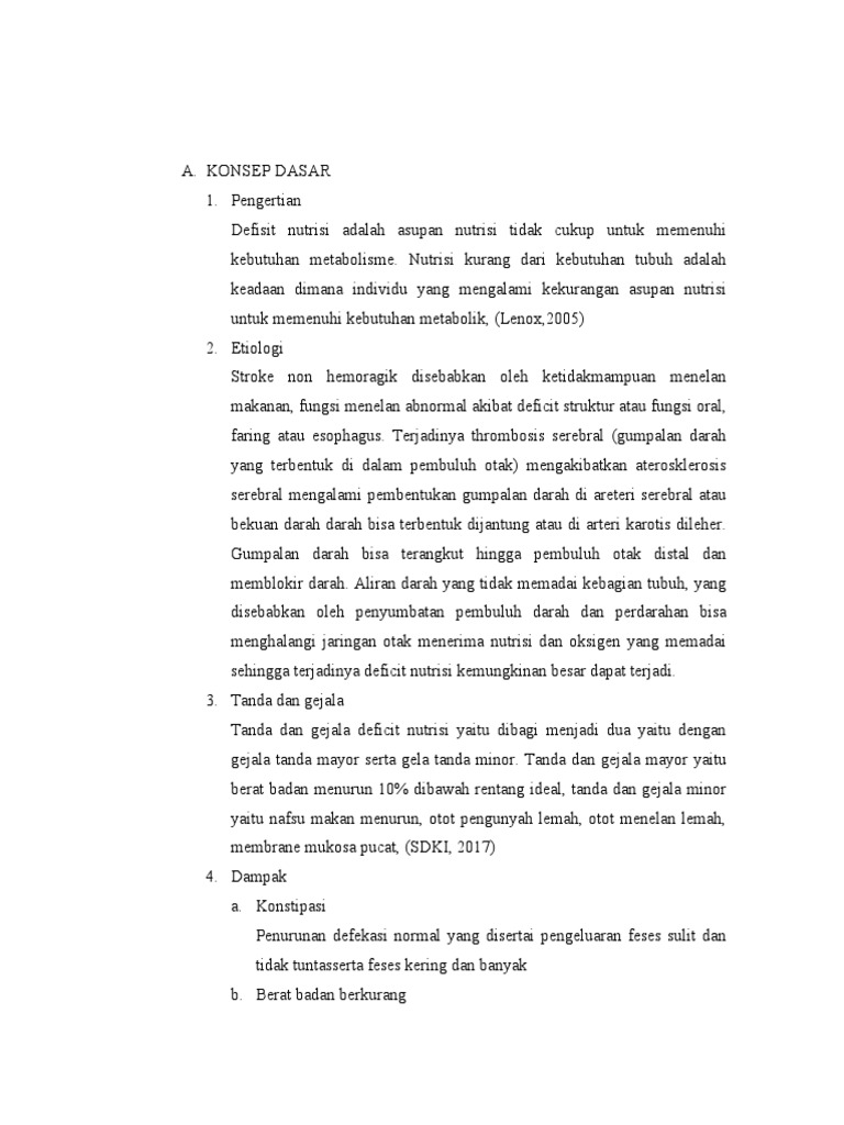 LP Kebutuhan Nutrisi Pda Pasien Stroke | PDF