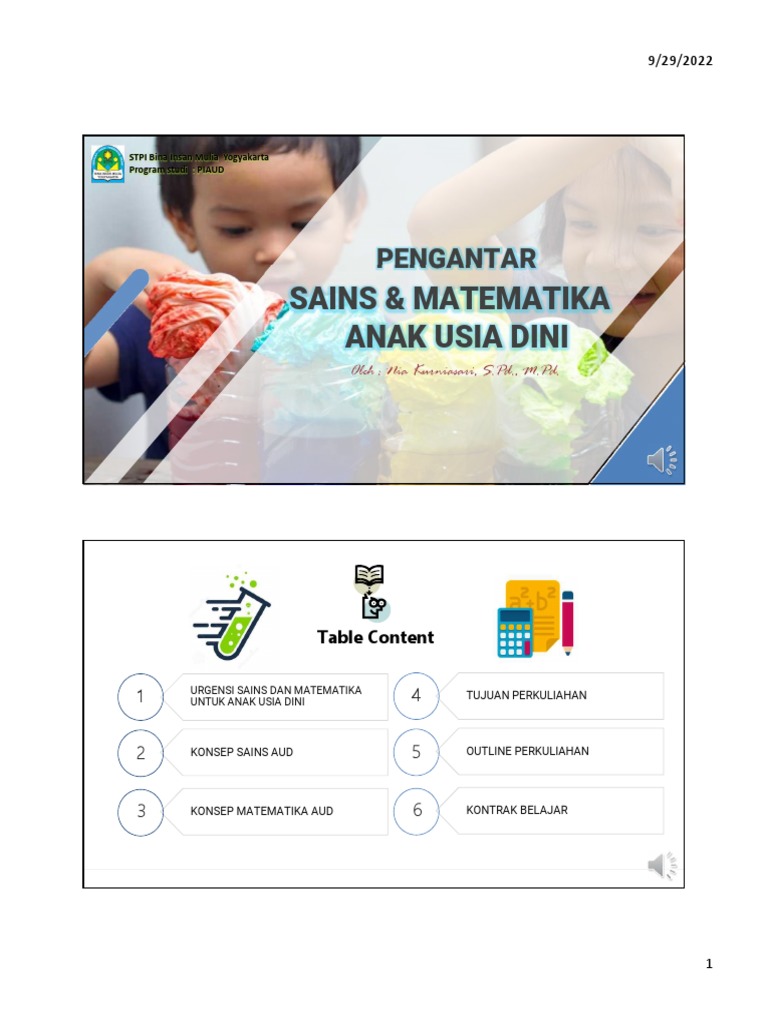 Pengantar Sains Dan Matematika Aud New | PDF