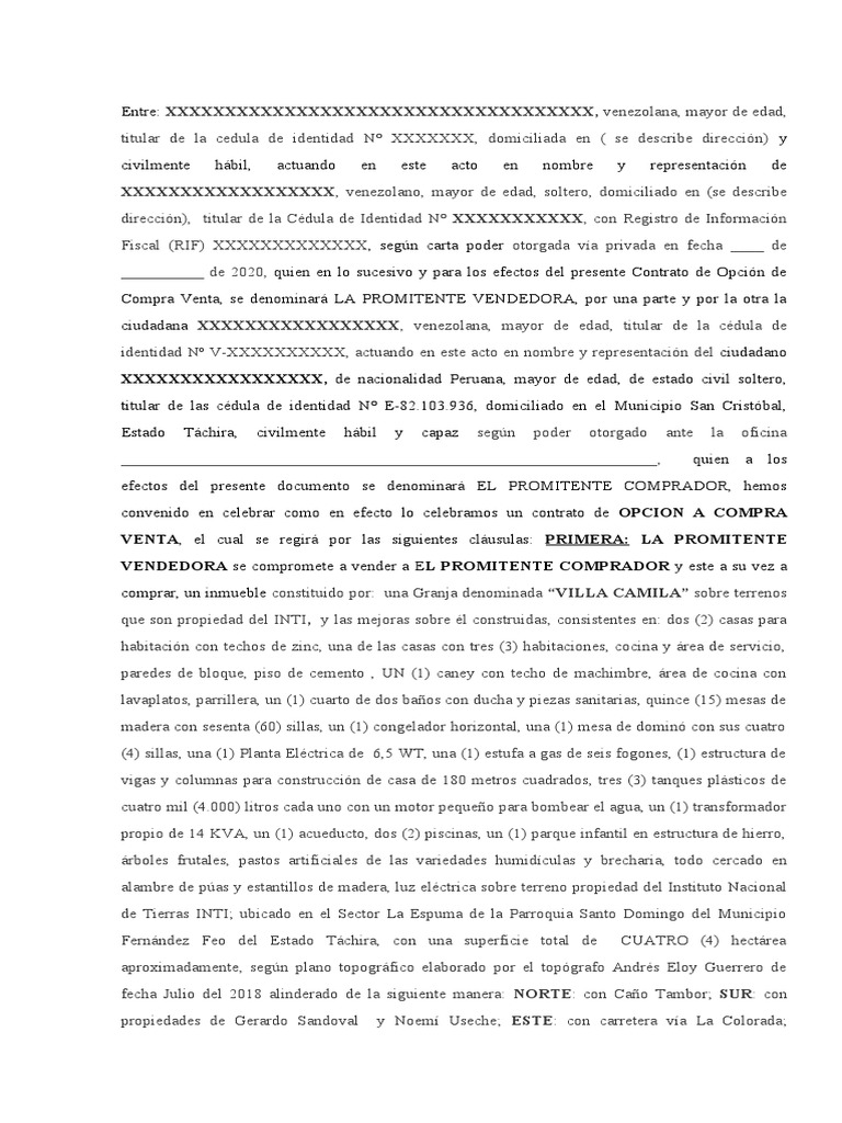 Modelo Opcion Compra-Venta | PDF | Venezuela