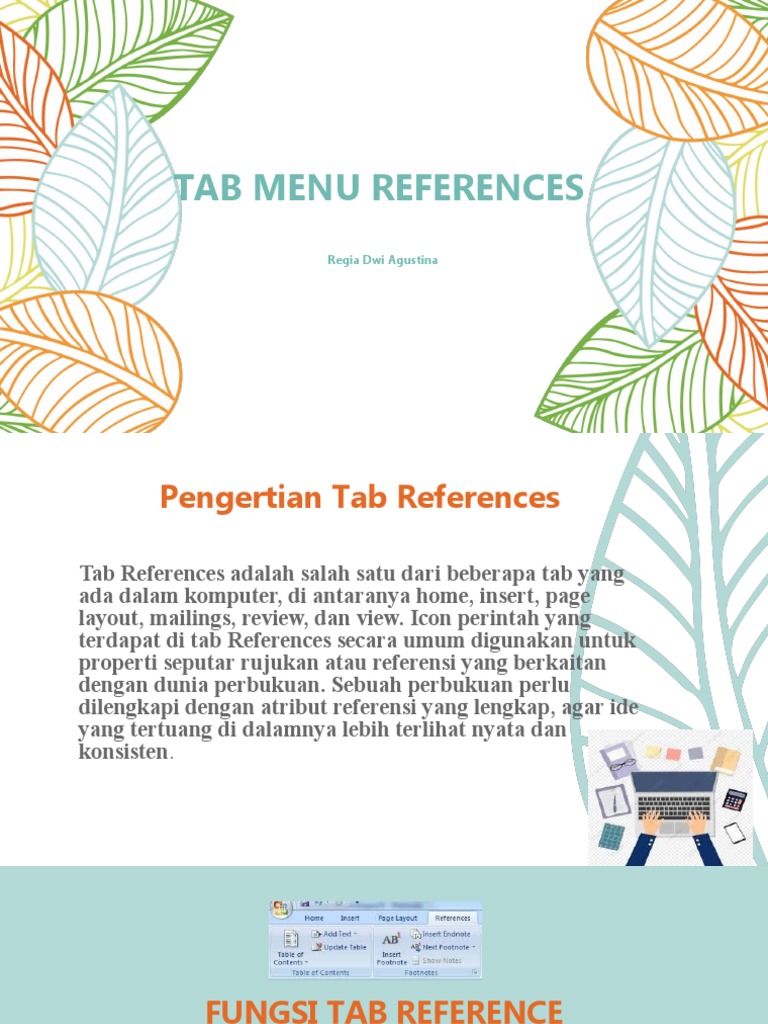 Tab Menu References - Pertemuan 7 | PDF | Seni
