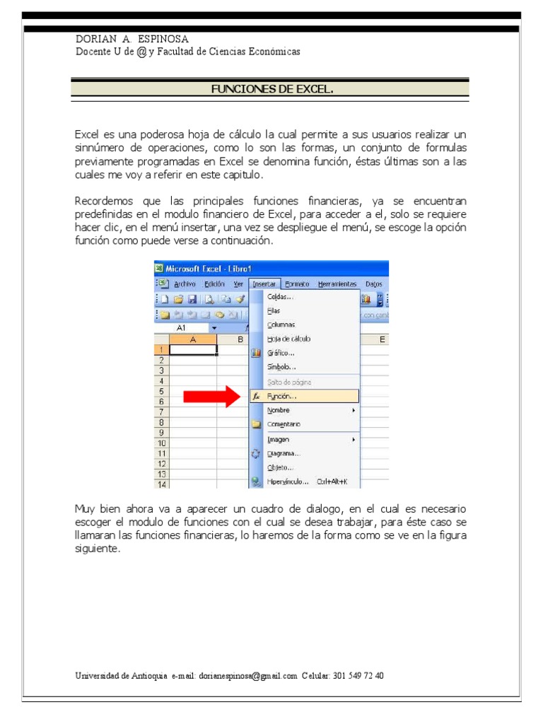 Funciones en Excel | PDF | Microsoft Excel | Función (Matemáticas)