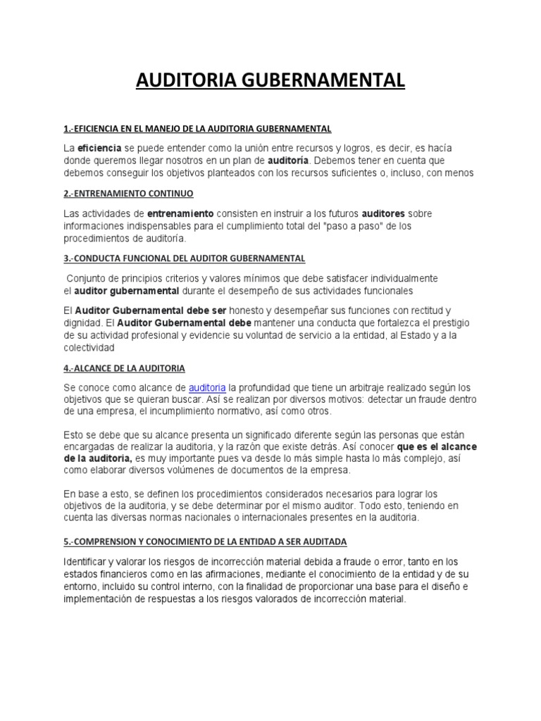Auditoria Gubernamental | PDF | Auditoría | Contralor