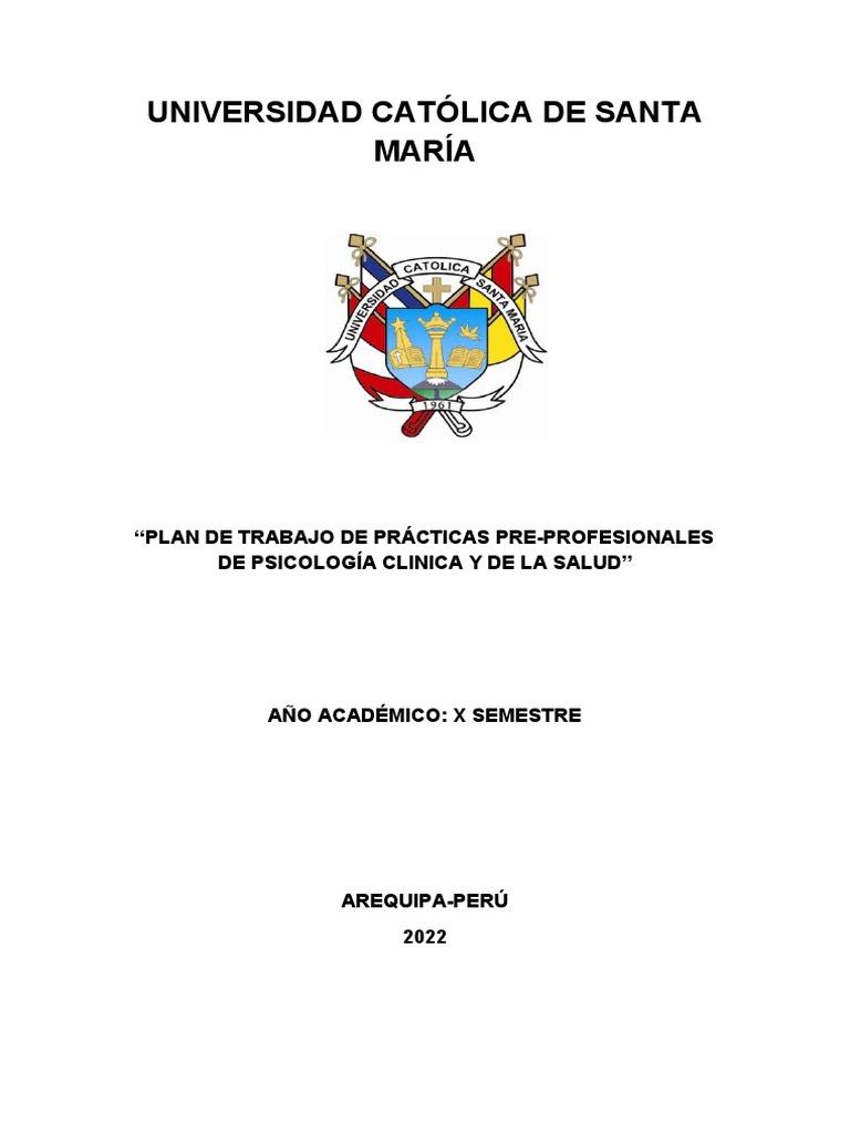Plan de Trabajo Psico Clinica | PDF | Sicología | Psicología clínica