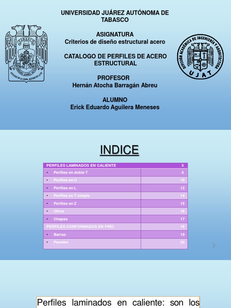 Catálogo de Perfiles de Acero Estructural | PDF | Laminado ...