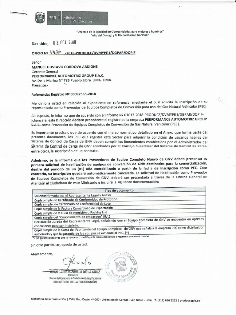 Oficio Pec Performance - 220919 - 172603 | PDF